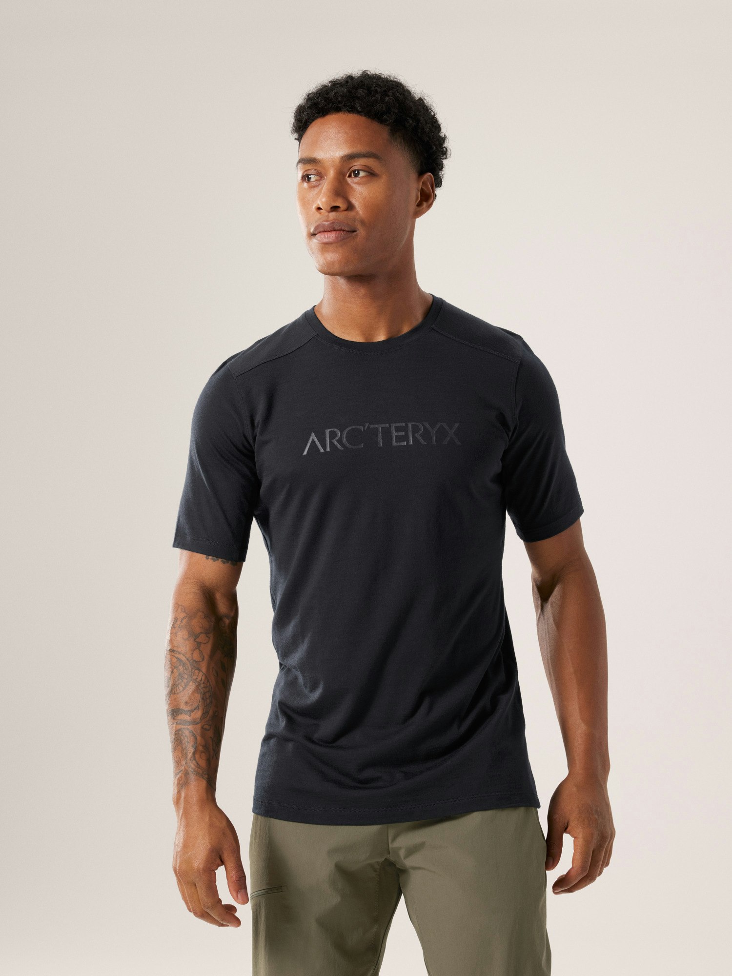 Ionia Merino Wool Arc'Word Logo Shirt SS Men's | Arc'teryx